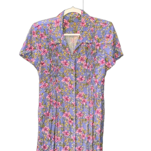 Vintage | Dresses | Vintage Dress With Multicolored Flowers Modest ...